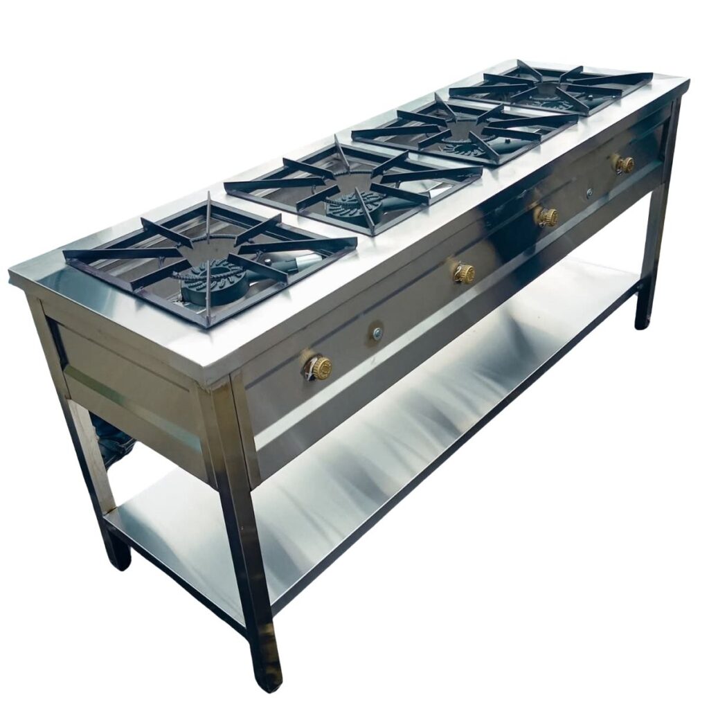 Stainless Steel Four-Burner Gas Stove - Shinekitchenware