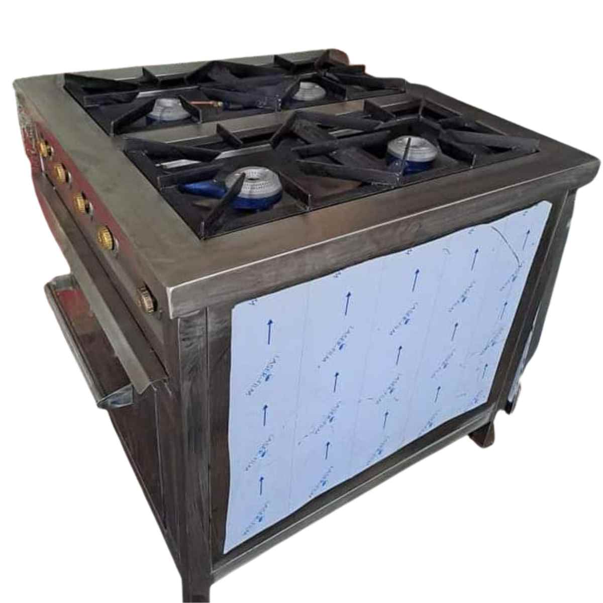 Four-Burner Gas Cooker with Oven - Shinekitchenware